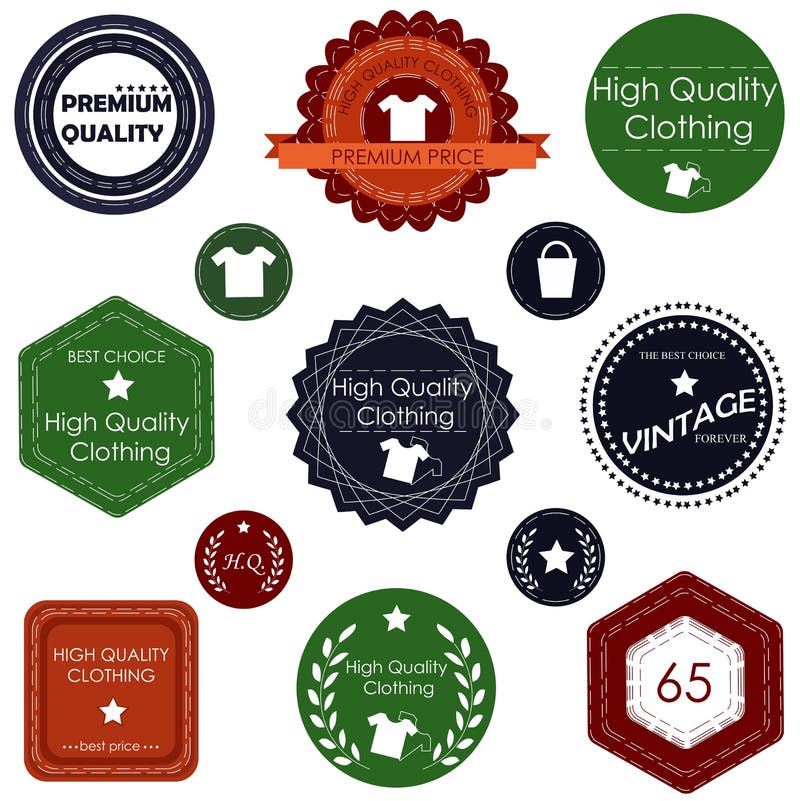 Set of Badges and Labels for Clothing and Other Accessories Stock ...