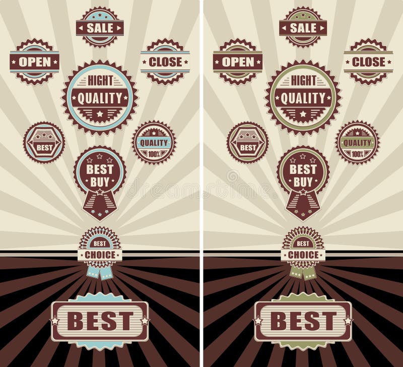Set Badges Quality Open Close and Sale Stock Vector - Illustration of ...