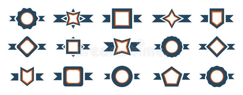 Set of Badges Ribbon Template. Vintage Badges Collection Stock Vector ...