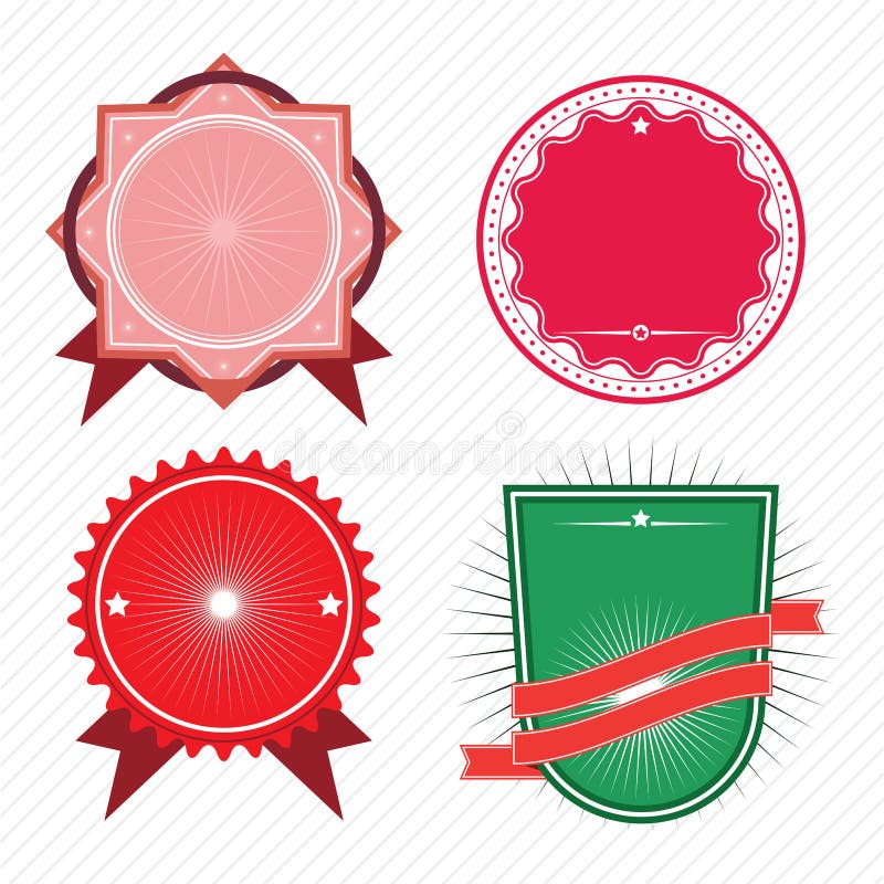 Set of Badges Ribbons and Labels Set 4 Stock Vector - Illustration of ...