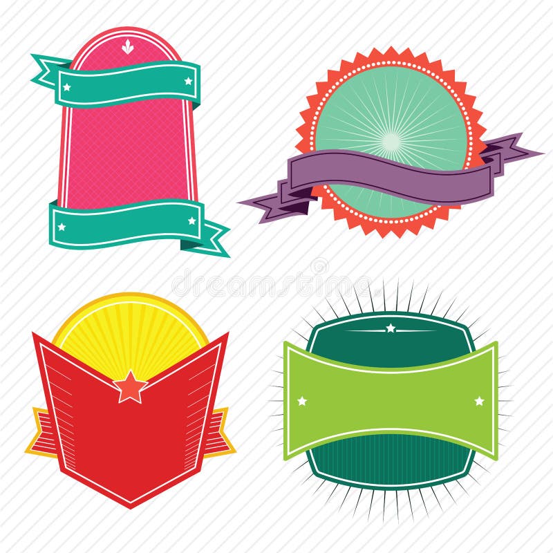 Set of Badges Ribbons and Labels Set 8 Stock Vector - Illustration of ...