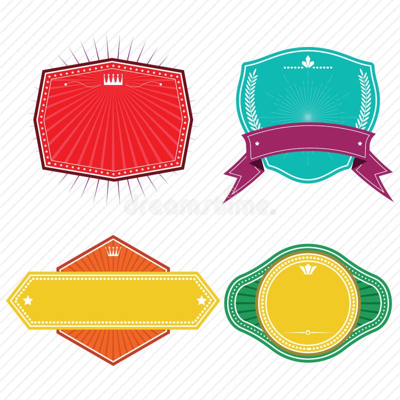 Set of Badges Ribbons and Labels Set 15 Stock Vector - Illustration of ...