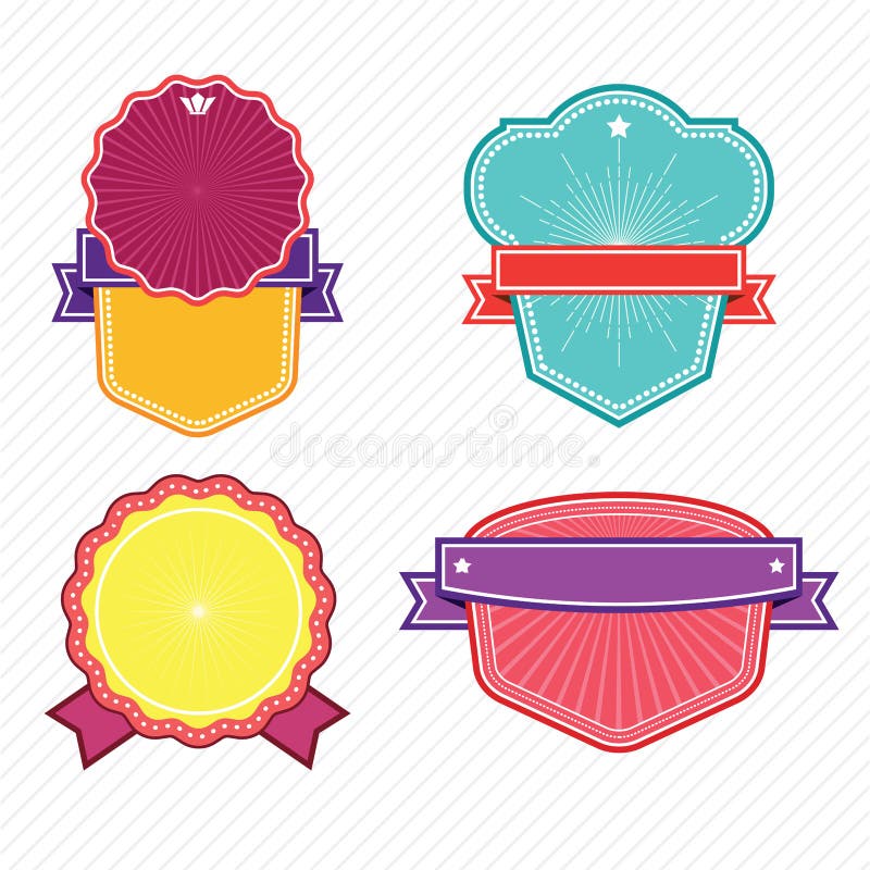 Set of Badges Ribbons and Labels Set 13 Stock Vector - Illustration of ...