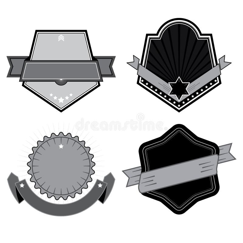 Set of Badges Ribbons and Labels Set 5 Stock Vector - Illustration of ...