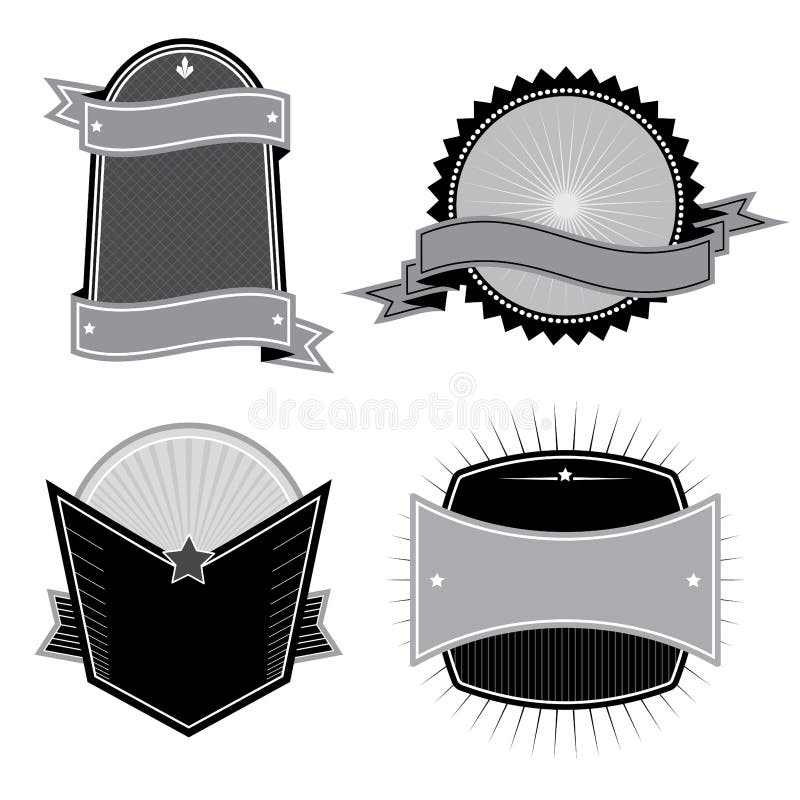 Set of Badges Ribbons and Labels Set 8 Stock Vector - Illustration of ...