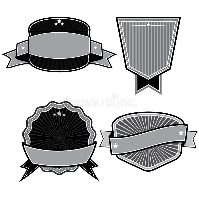 Set of Badges Ribbons and Labels Set 12 Stock Vector - Illustration of ...