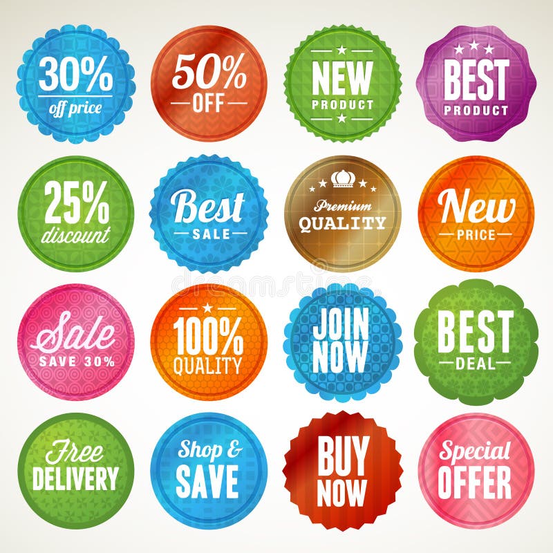 Set of Vintage Badges and Stickers Stock Vector - Illustration of ...