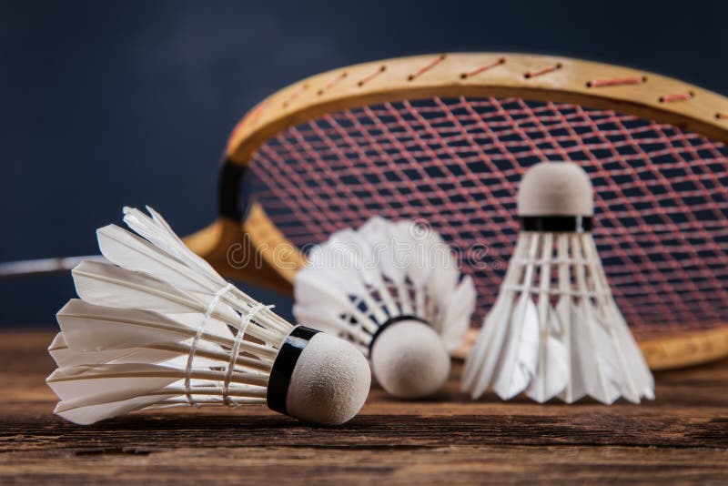 A Set of Badminton. Paddle and the Shuttlecock Stock Photo - Image of ...