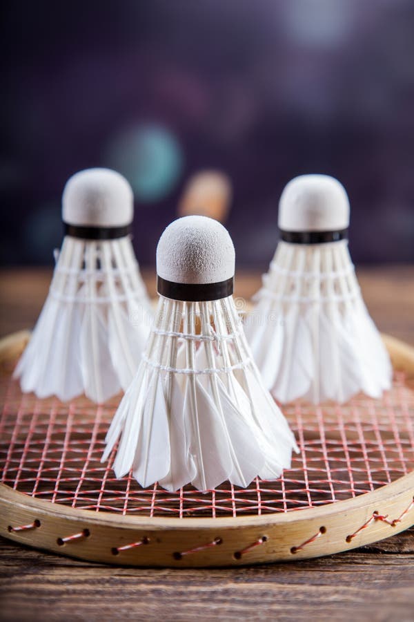 A Set of Badminton. Paddle and the Shuttlecock Stock Photo - Image of ...