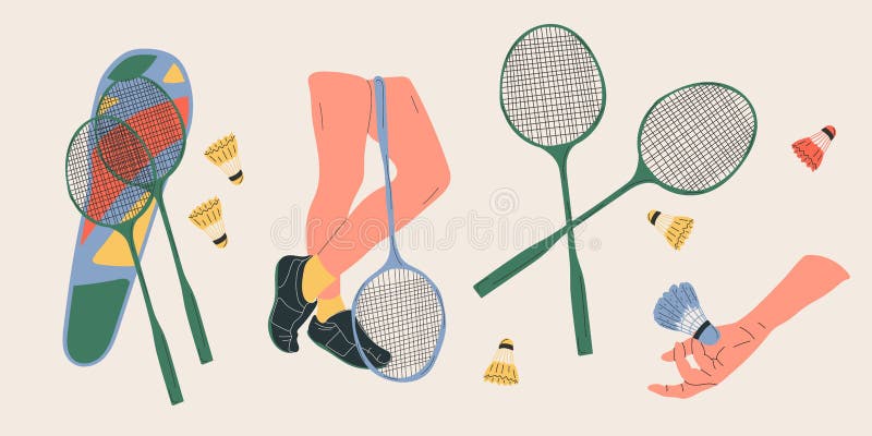 Shuttlecock Hand Isolated Badminton Racket Background Stock ...