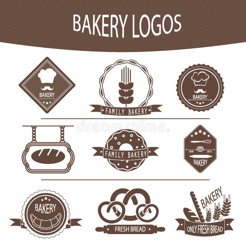 Set of Bakery Logos, Labels, Badges Stock Vector - Illustration of bake ...