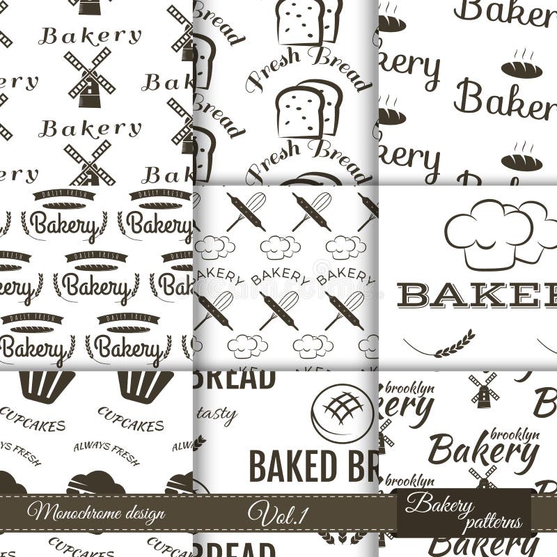 Set of Bakery Seamless Patterns. Vector Bake Stock Vector ...