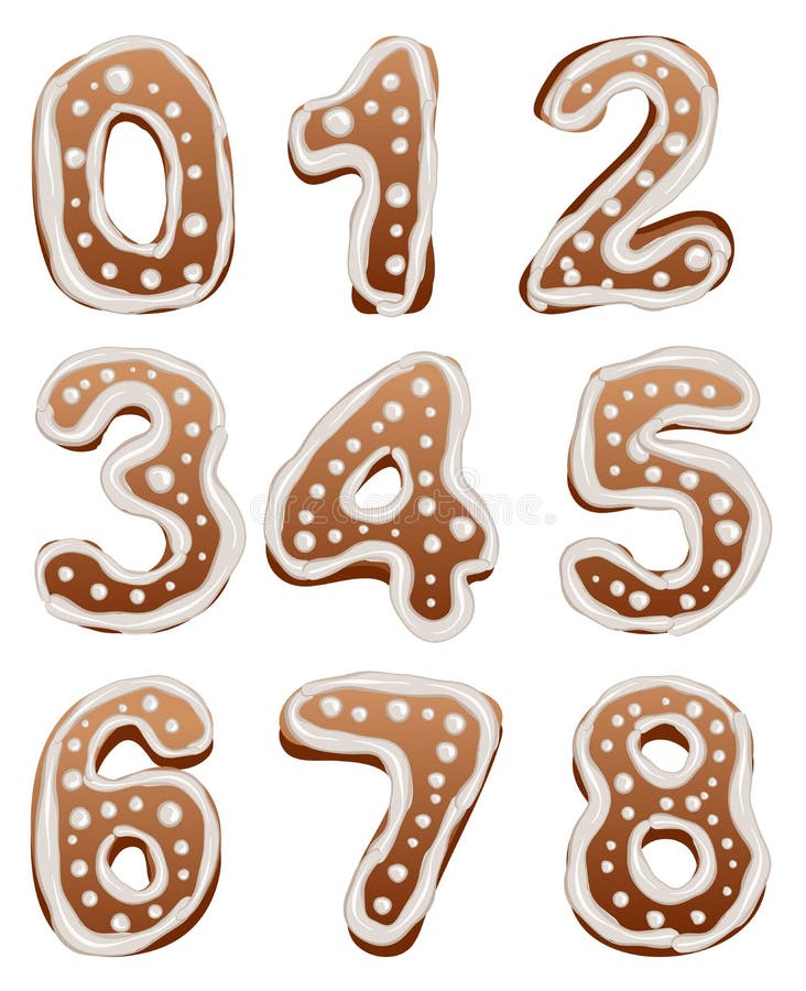 Set Baking Gingerbread Number Stock Vector - Illustration of isolated ...