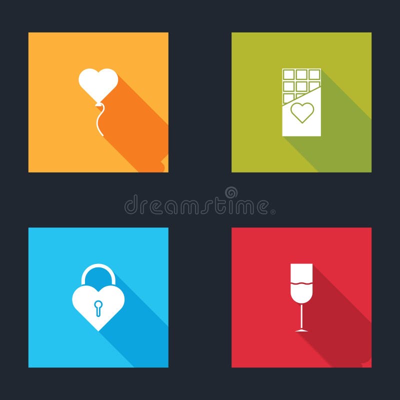 Set Balloon in Form of Heart, Chocolate Bar, Castle the Shape and Wine ...