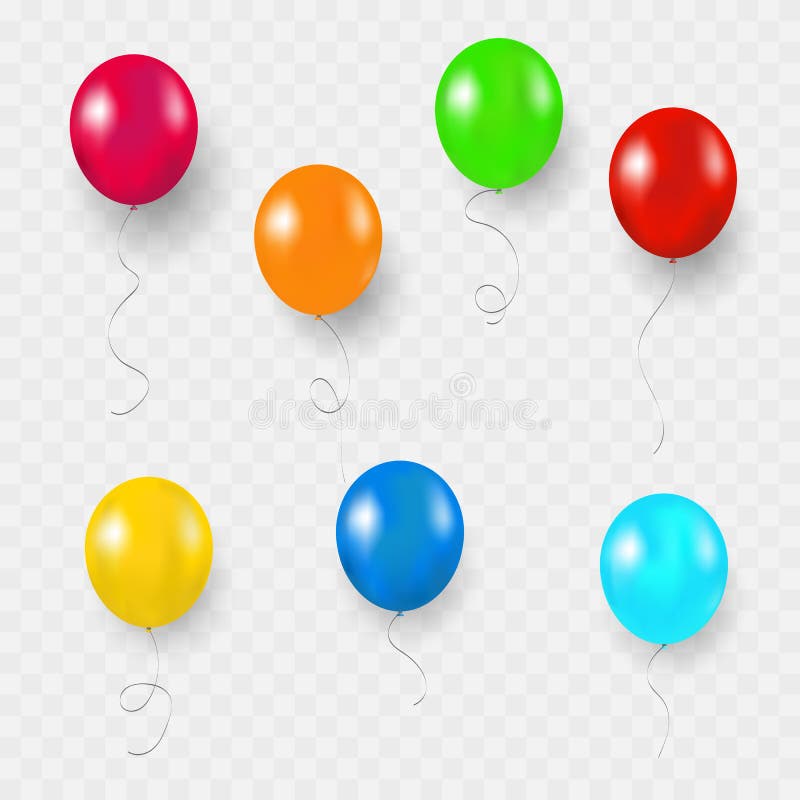 Set Balloons Isolated. Celebration Party Banner Stock Illustration ...