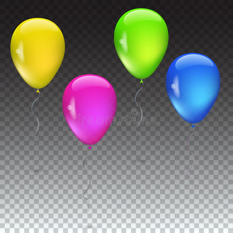 Set of Balloons Various Colors Stock Vector - Illustration of element ...
