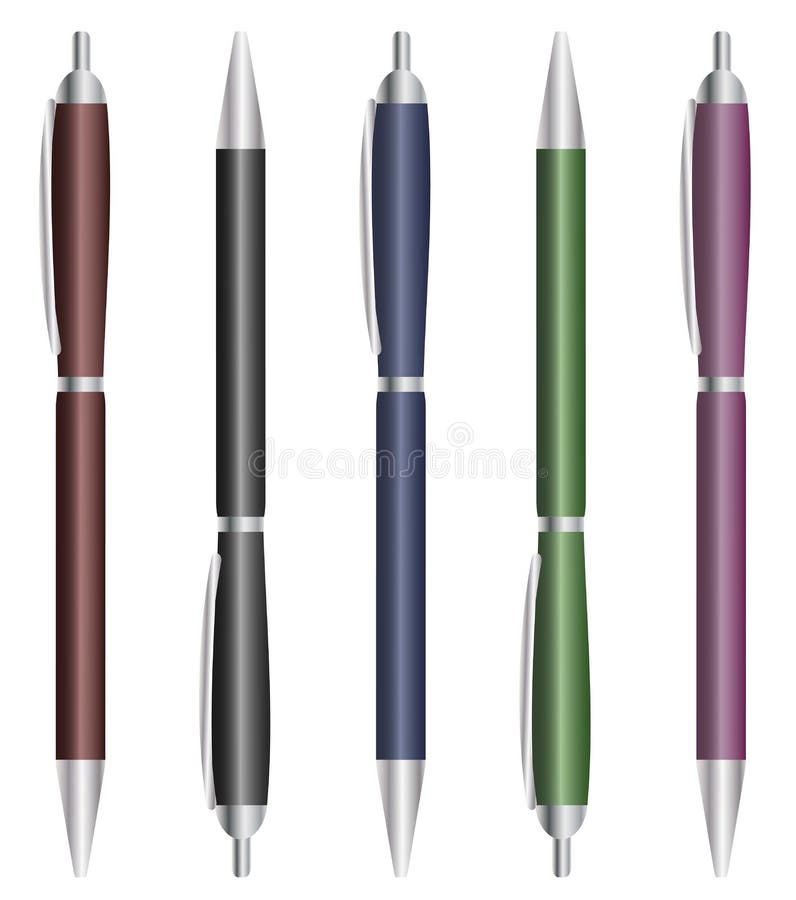 Set of Pens - Isolated stock image. Illustration of school - 35752227