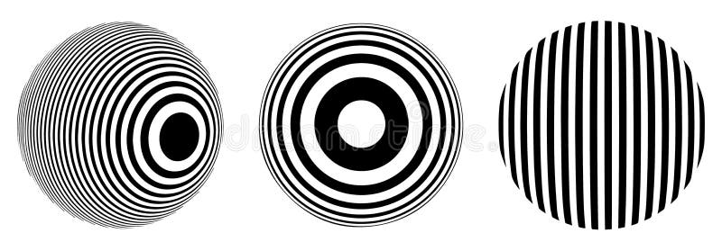 Set of Balls of Optical Illusion. Spheres from Different Angles. Sphere ...