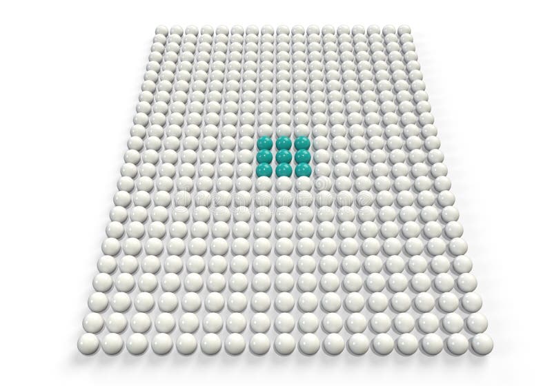 A Set of Balls with an Square in the Middle Stock Illustration ...