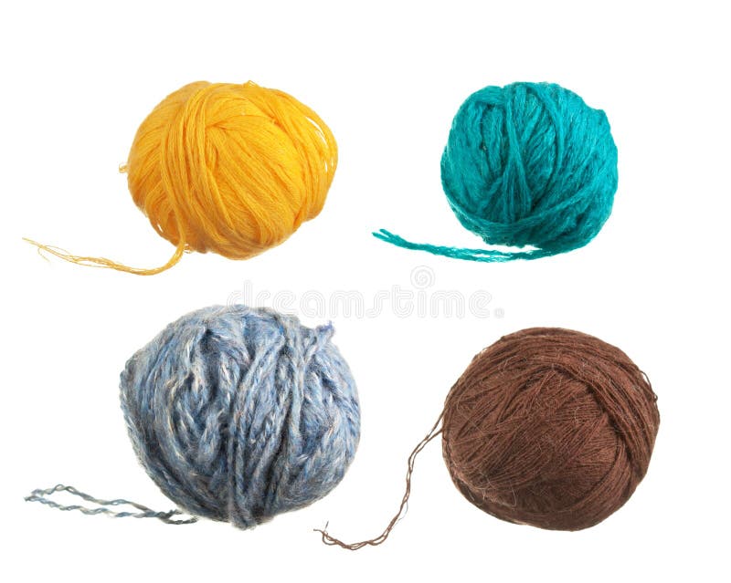 Set balls of wool isolated stock image. Image of wool - 157123439