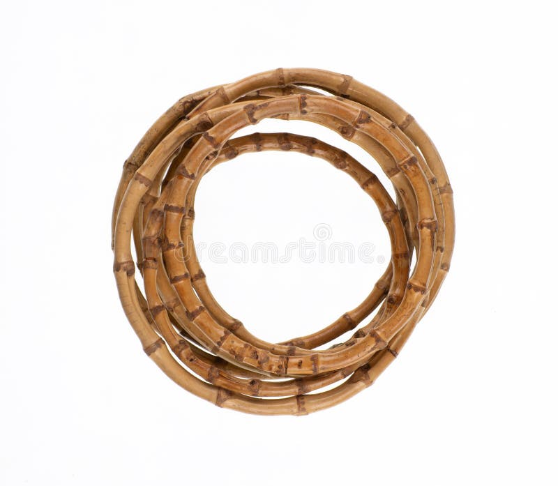 Set of Bamboo Rings Isolated on White Stock Image - Image of handmade ...
