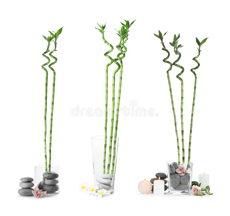 Set with Bamboo and Spa Stones Stock Image - Image of candlelight ...