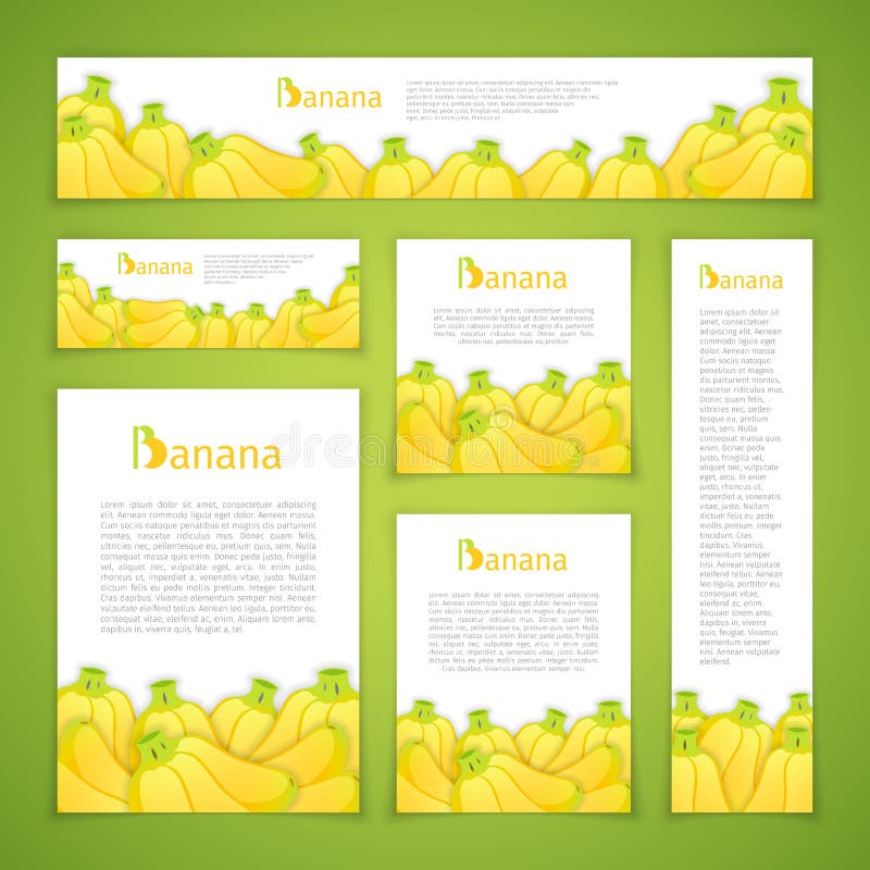Set of Banana Banners stock vector. Illustration of diet - 73528819