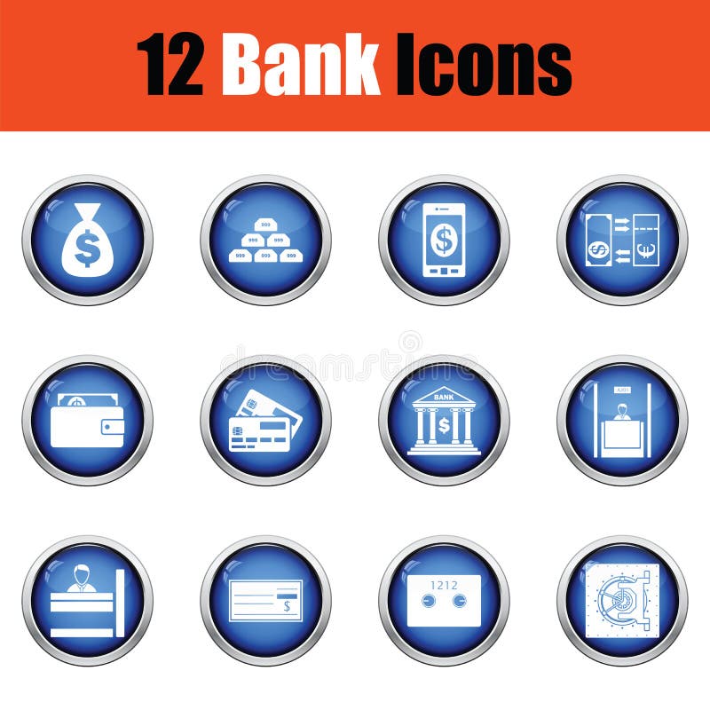 Set of bank icons. stock vector. Illustration of building - 77160072