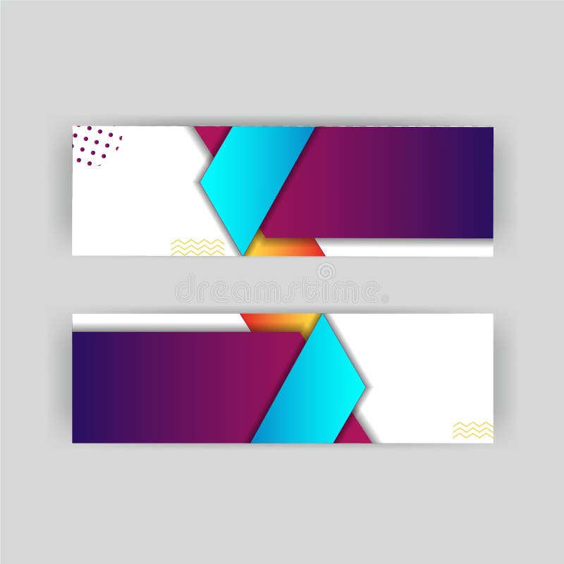 Set Banner Background Template with Modern Shape Free Vector Art Stock ...