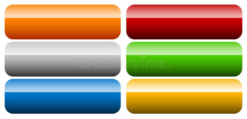 Rectangular Web Buttons. Vector Multicolored Icons for Clicking on the ...