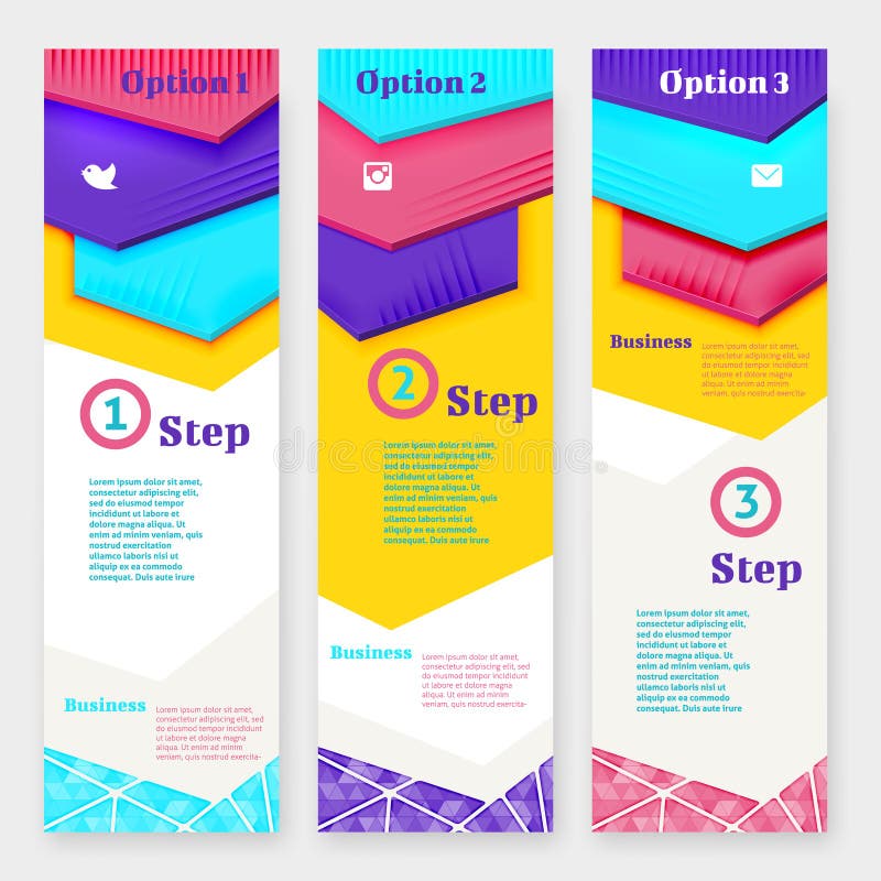 Set of Banner Design Template Stock Illustration - Illustration of ...