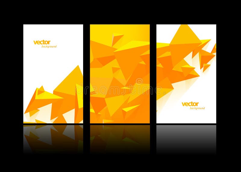 Set of 3 Banner Design Templates with Abstract Polygonal Objects Stock ...