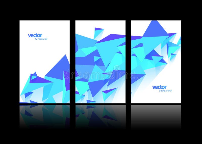 Set of 3 Banner Design Templates with Abstract Polygonal Objects Stock ...