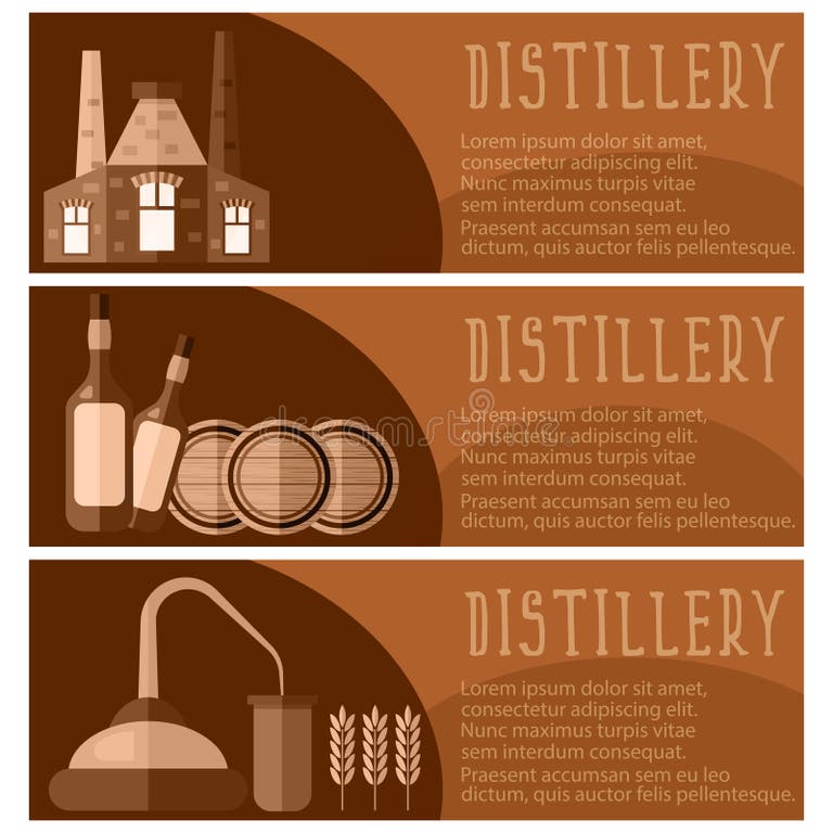 Set of Banner for Distillery Industry Distillery Objects. V Stock ...