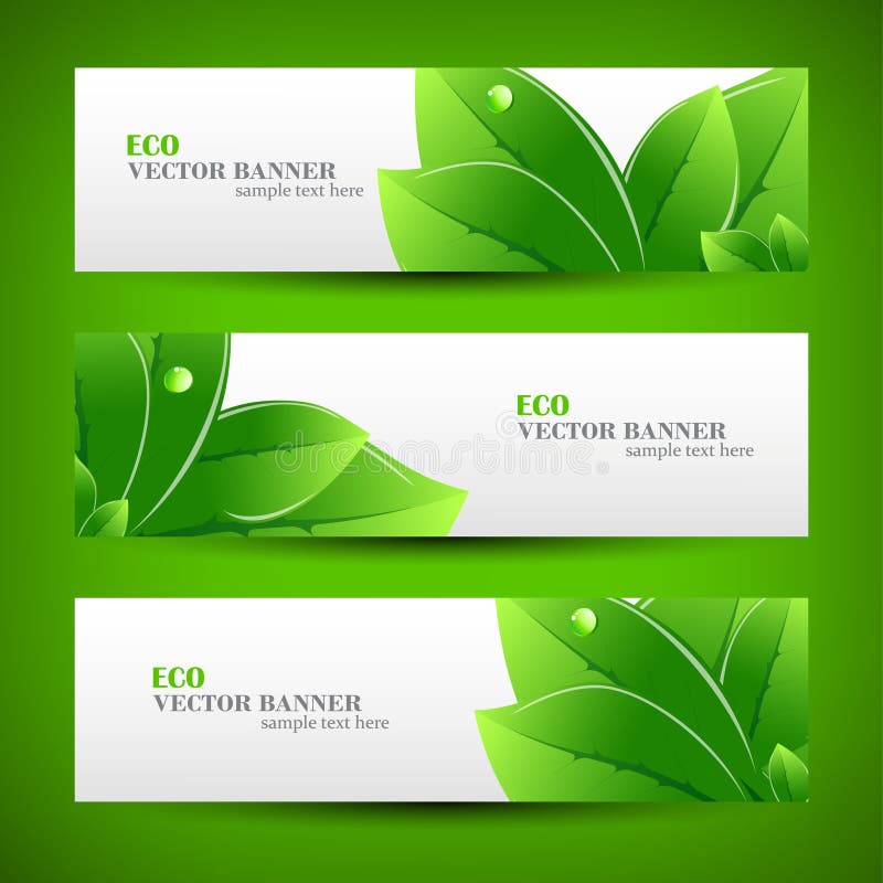 Set Banner Ecology Illustration Stock Vector - Illustration of globe ...