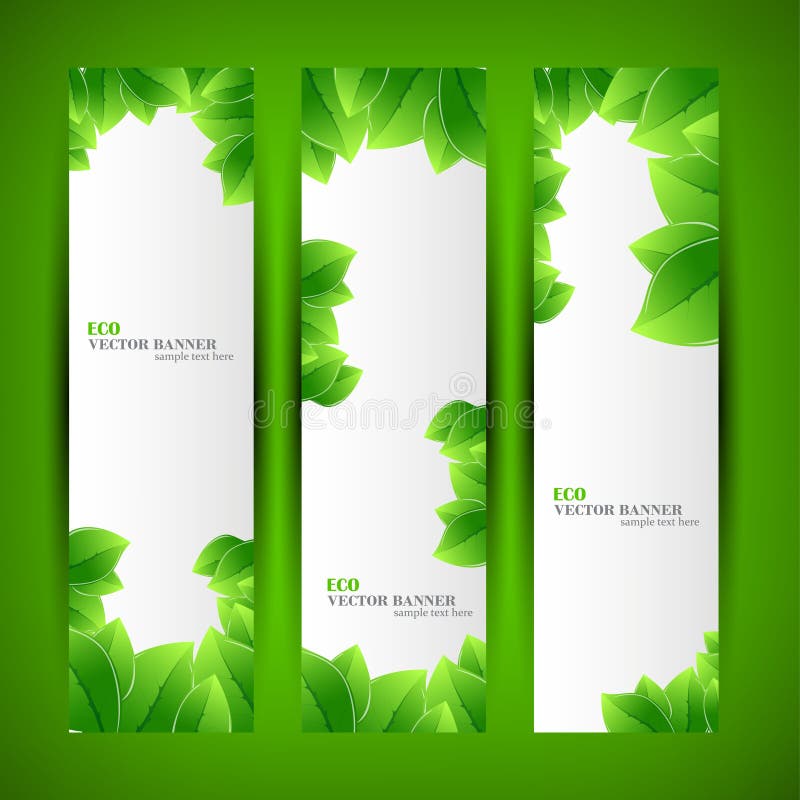 Set Banner Ecology Illustration Stock Vector - Illustration of filigree ...