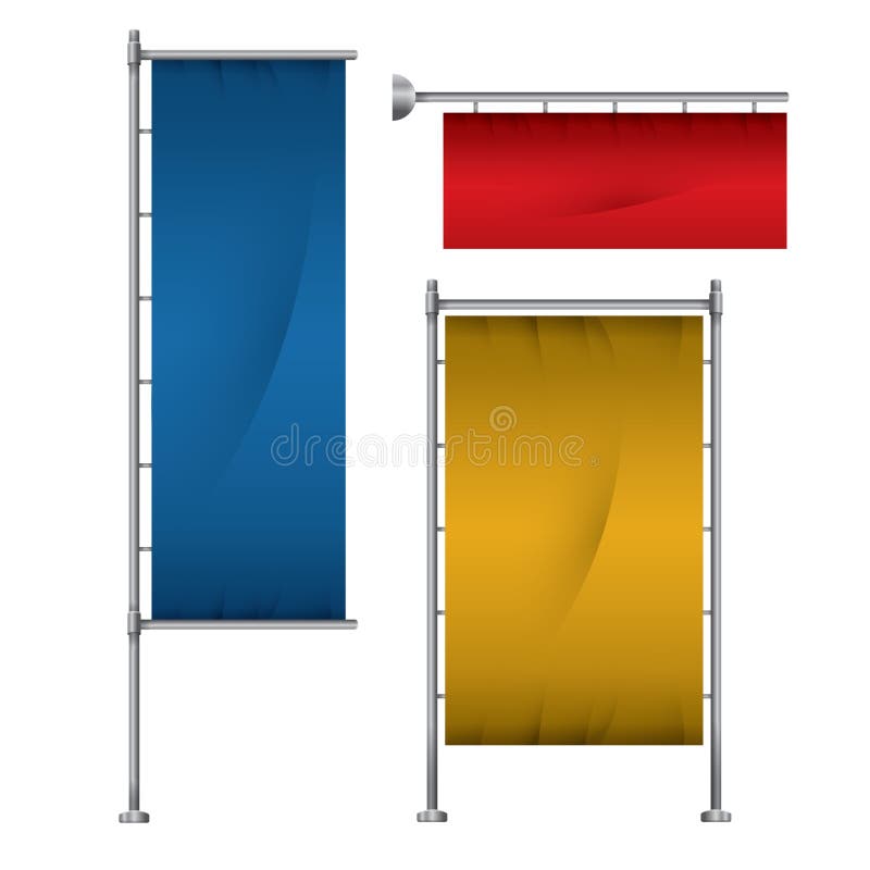 Set of Banner Flag Stand. Vector Illustration Decorative Design Stock ...