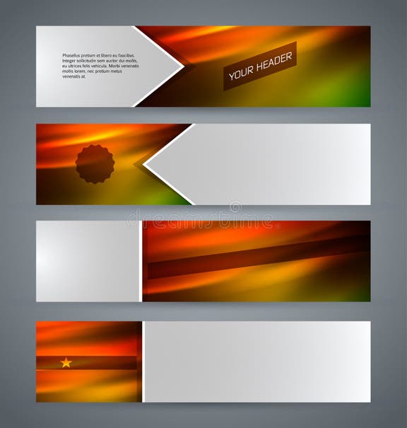 Set Banner Headline Horizontal Layout Hot Background09 Stock Vector ...