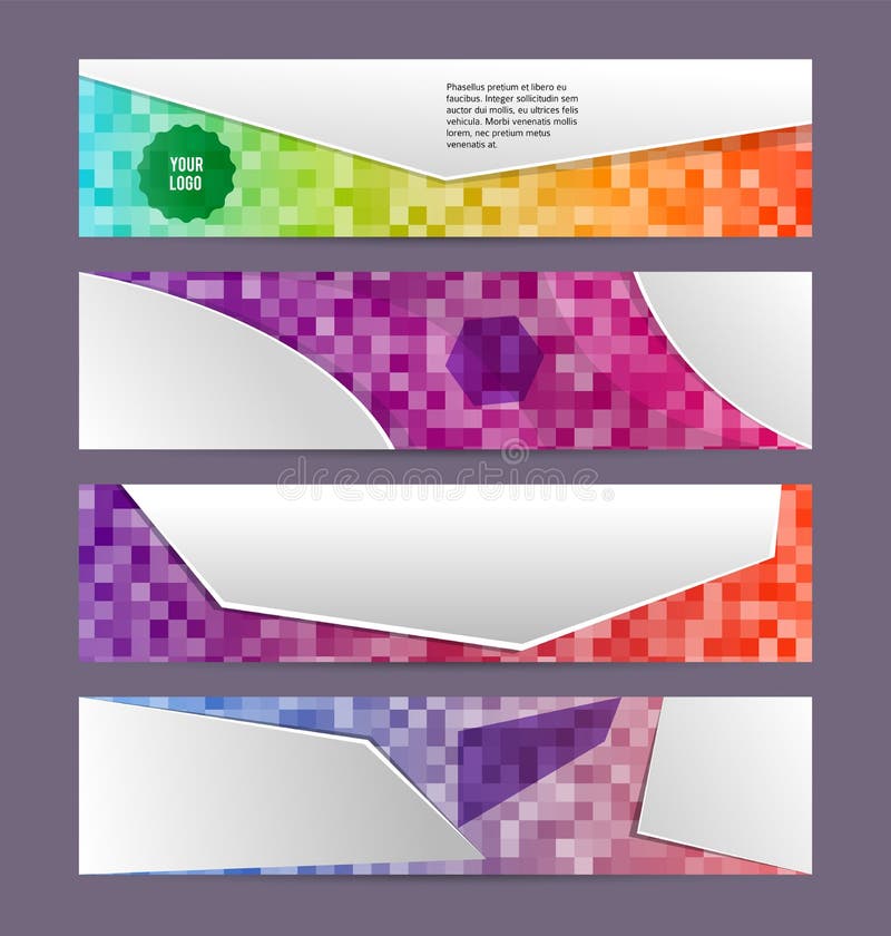Set Banner Headline Horizontal Layout Mosaic Background02 Stock Vector ...