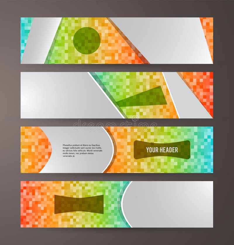 Set Banner Headline Horizontal Layout Mosaic Background04 Stock Vector ...