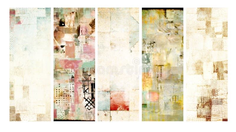 Set of Banner with Old Cardboard Texture and Grunge Pattern in ...