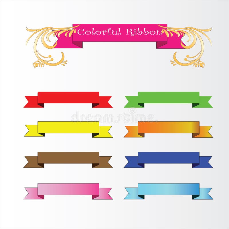 Set of Banner.set of Ribbon. Banner .ribbon Stock Illustration ...
