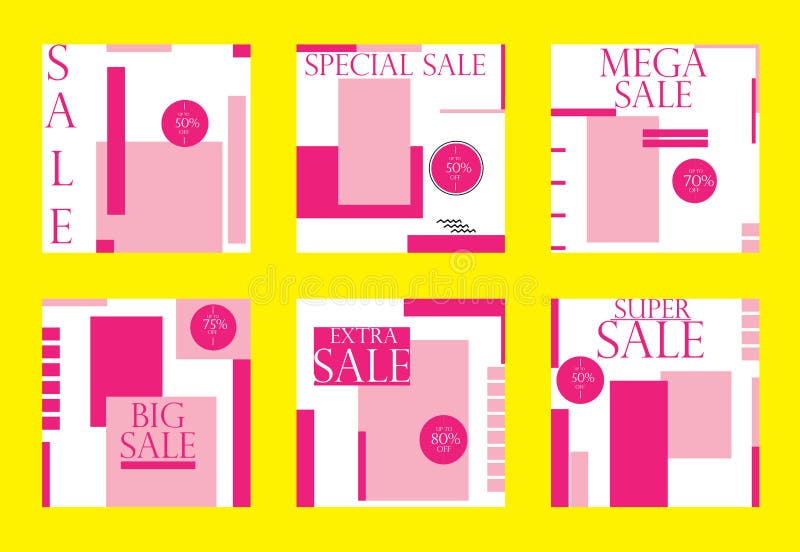 Set Banner Social Media Post Design,modern Banner Stock Vector ...