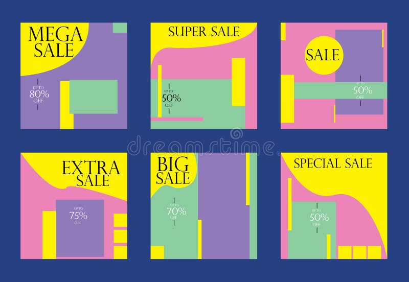 Set Banner Social Media Post Design,modern Banner Stock Vector ...