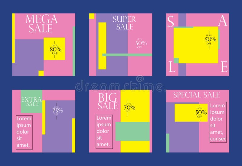 Set Banner Social Media Post Design,modern Banner Stock Vector ...