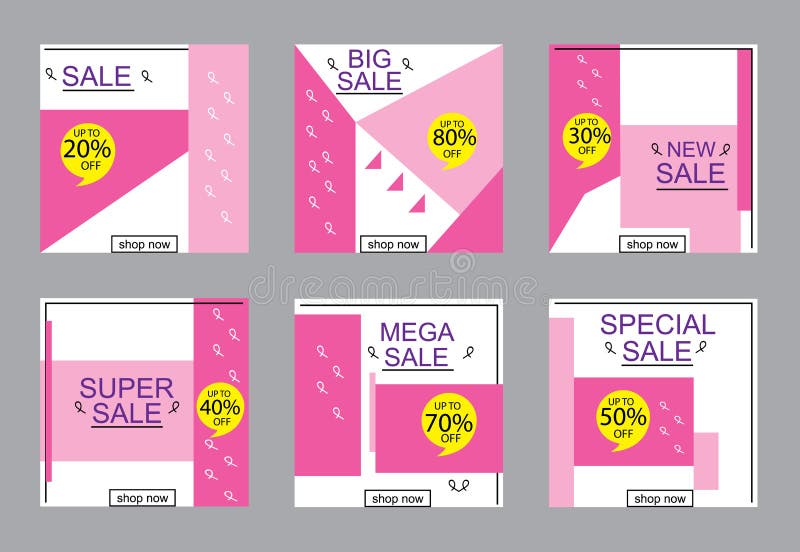 Set Banner Social Media Post Design,modern Banner Stock Vector ...