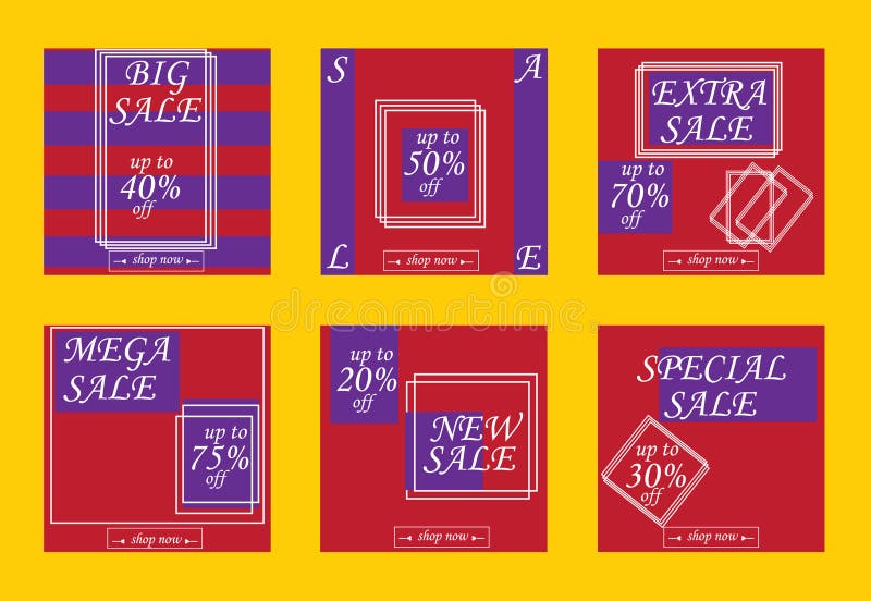 Set Banner Social Media Post Design,modern Banner Stock Vector ...