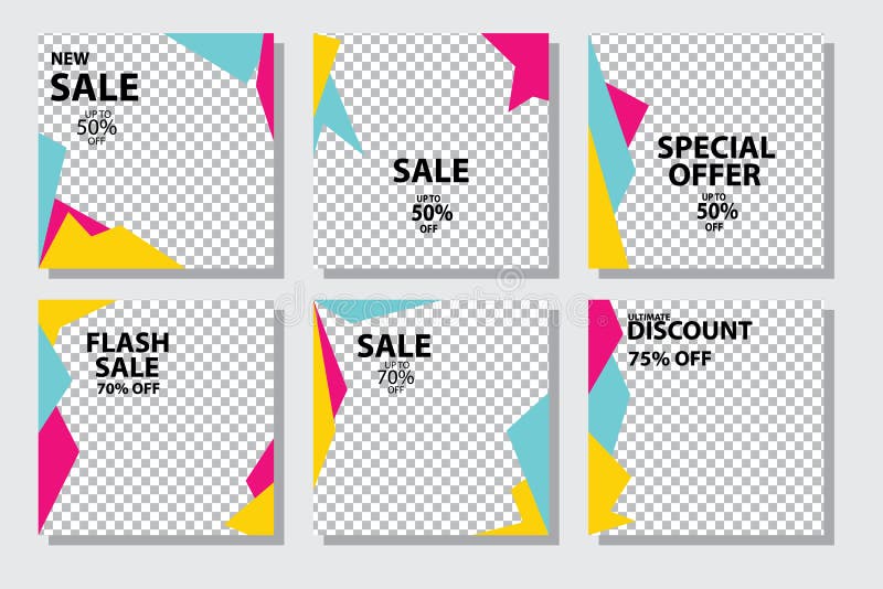 Set Banner Social Media Post Design,modern Banner Stock Vector ...