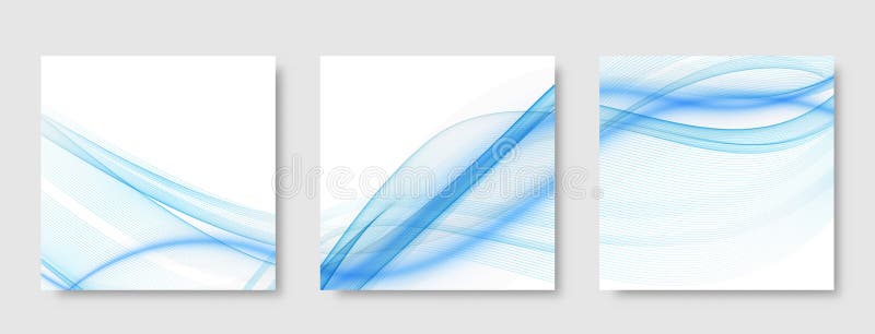 Set Banner Square with Shadow.Abstract Background Flow of Blue ...