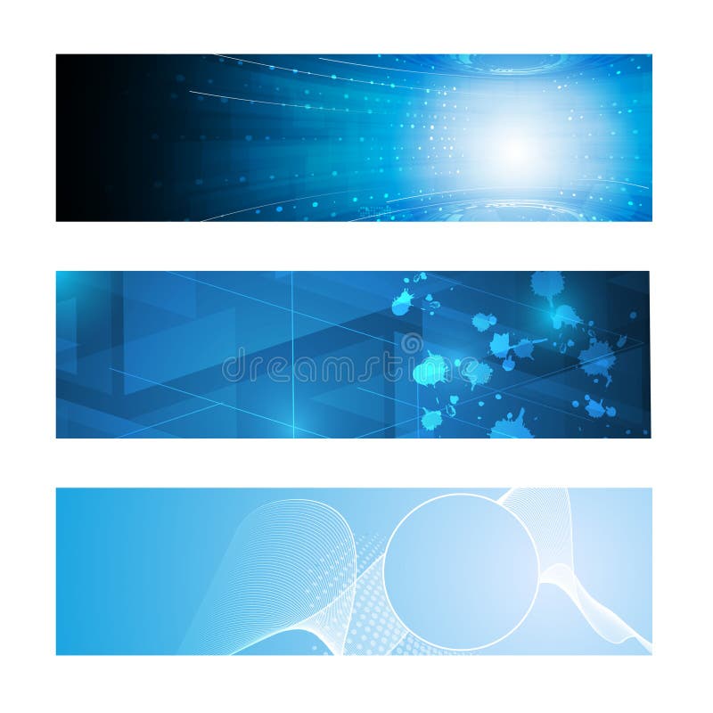 Set of 3 Banner Technology Innovation Concept Design01 Stock ...